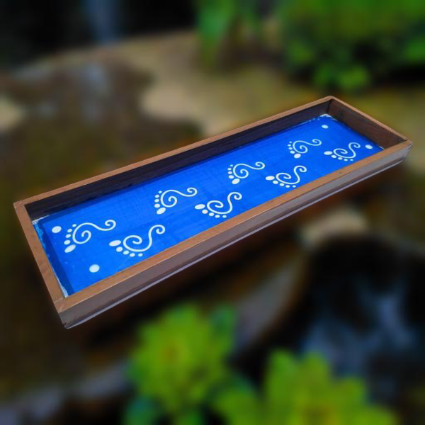 Krishna Padam Border Rangoli Stencil Wooden – 17x5 Inches, Pack of 1