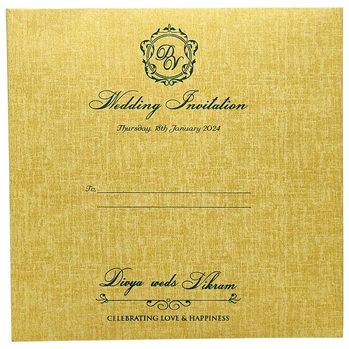 Gold Padded Invitation Card|Foiling|Buy Online